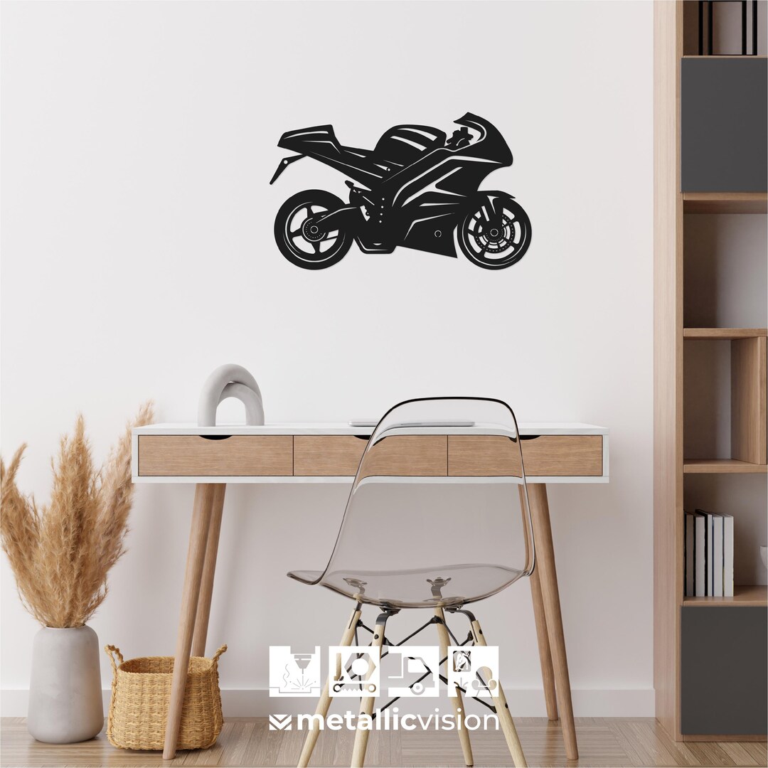 Motorcycle Metal Wall Decor, Superbike Wall Art, Garage Wall Decor ...