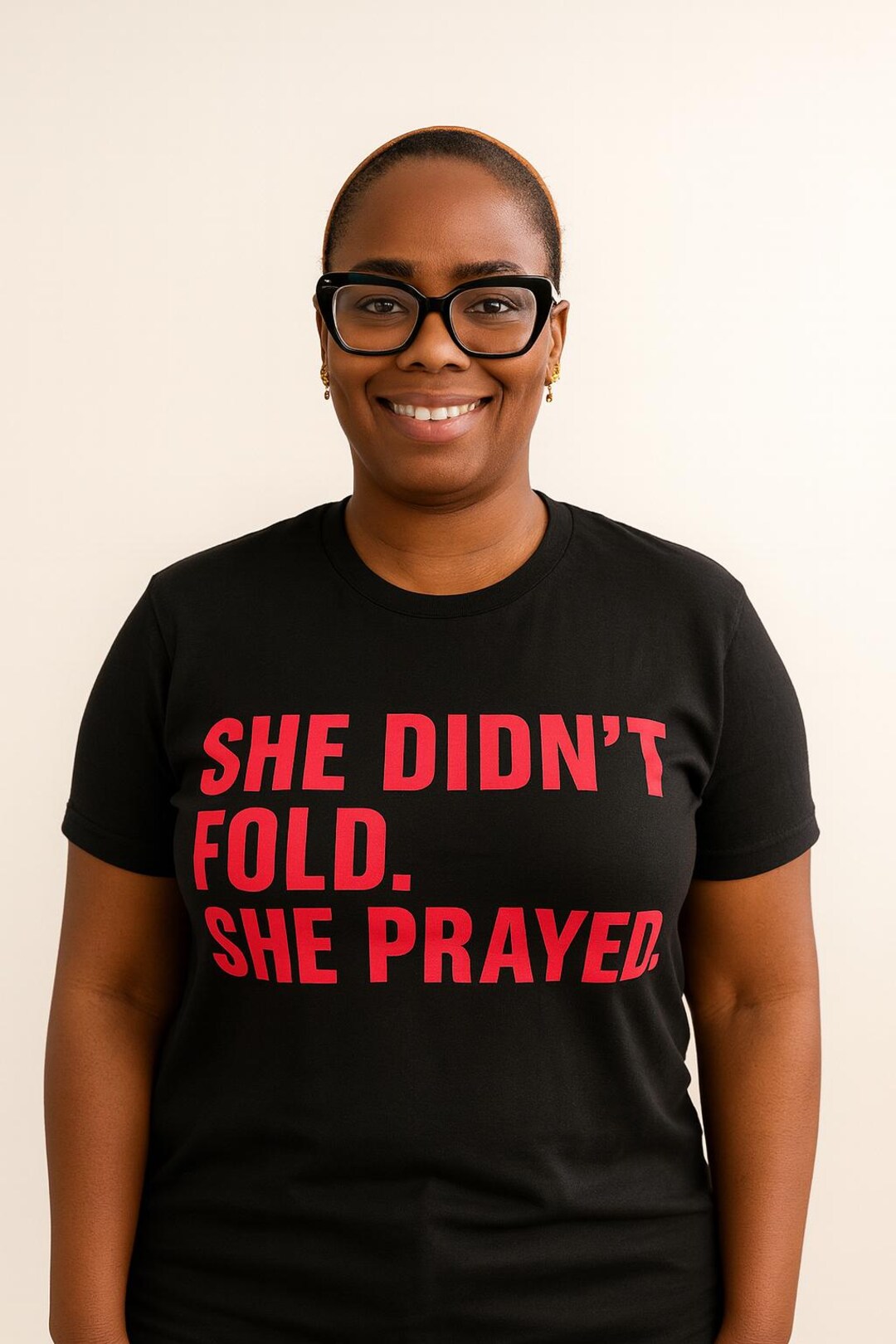 She Didn’t Fold She Prayed Shirt – Faith-based Christian Tee – Bold ...