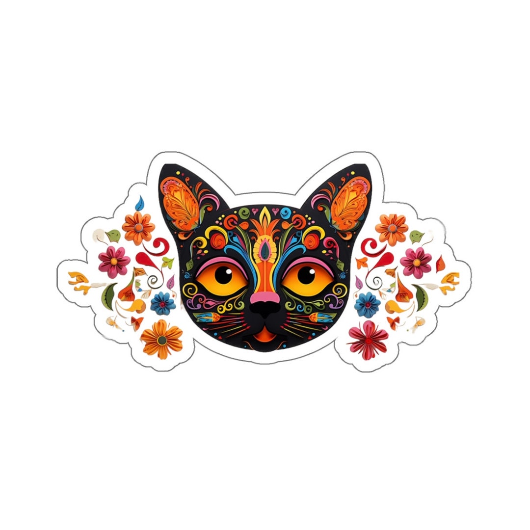 Dia De Los Gatos Day of the Cat Kiss-cut Stickers - Etsy