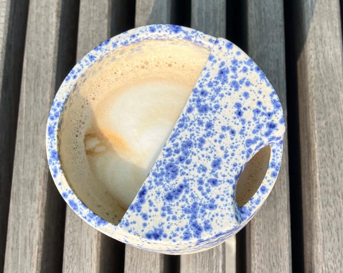 Blue Splatter Ware Travel Mugs | Ceramic To-go Cups - Etsy