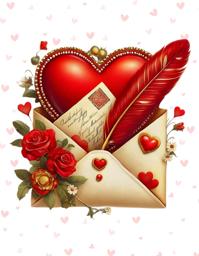 Valentine Letters Clipart | 40 Whimsical PNG Designs (digital Download ...