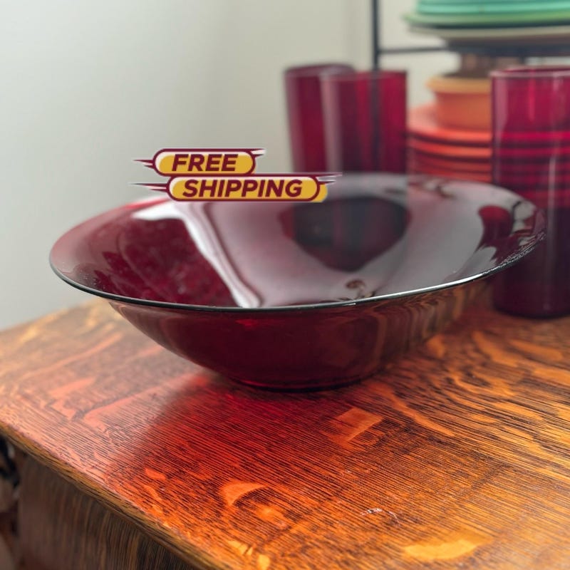 Red Depression Glass - Etsy