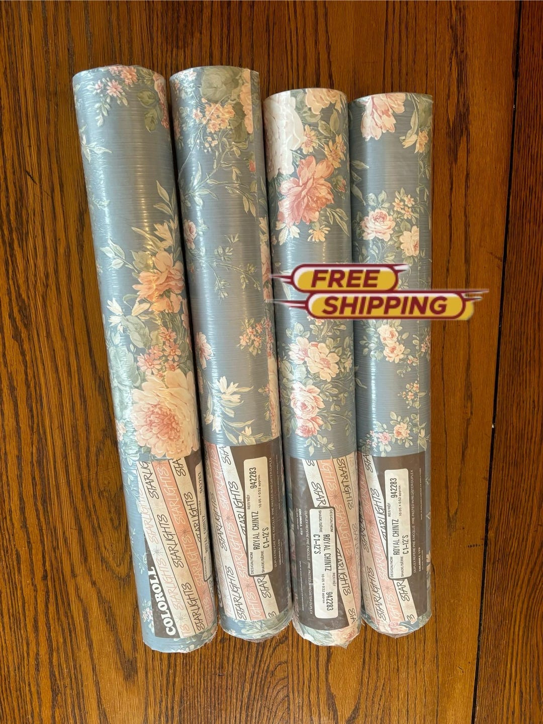 Vintage Wallpaper Full Roll, Coloroll Made in England, Embossed Floral ...