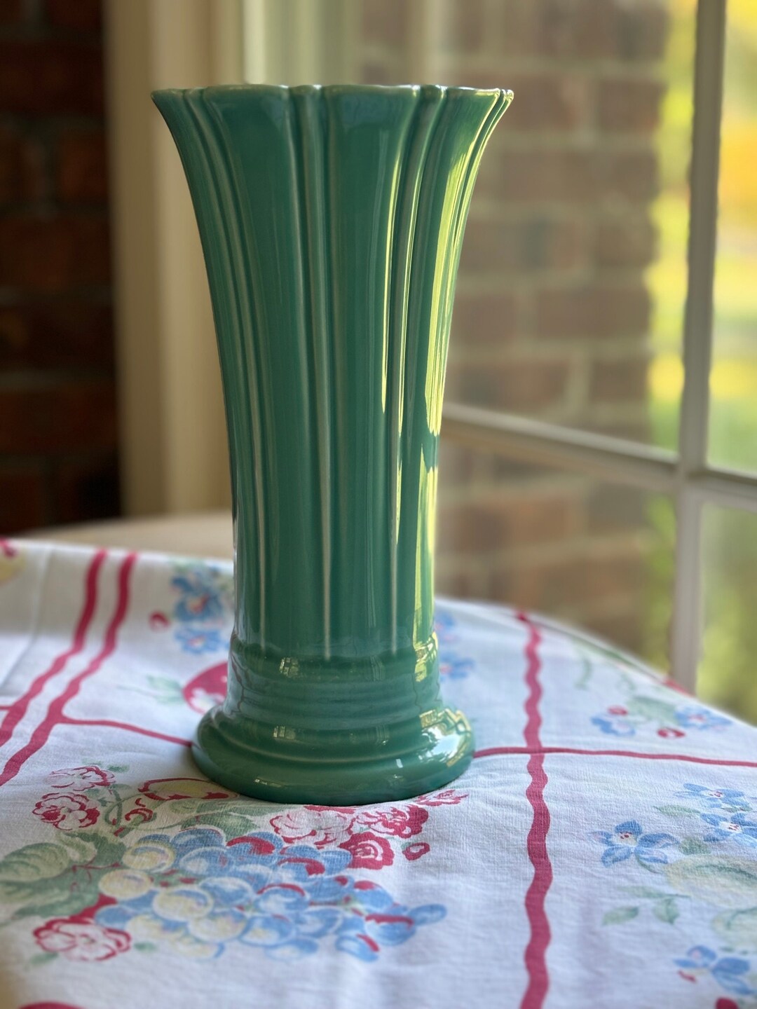 Vintage Turquoise Fiestaware Vase - Art Deco Collectible Pottery ...