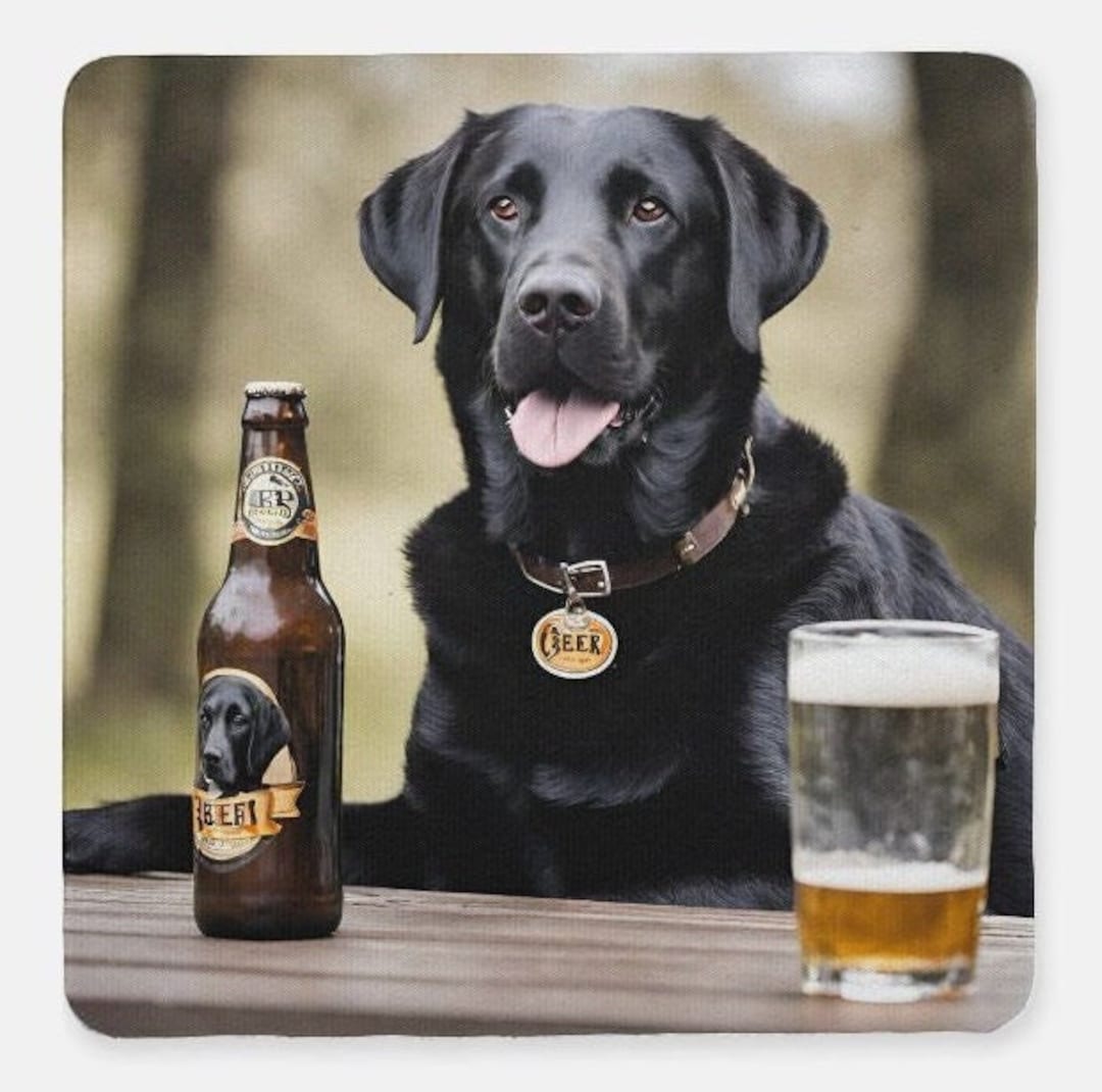 Coaster Set BLACK LAB Unique Pet Lover Gift Set of 4 Coasters Labrador ...
