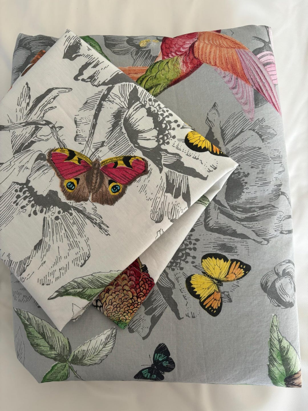 Pottery Barn Duvet Cover and 1 Pillow Sham— Hummingbirds and ...