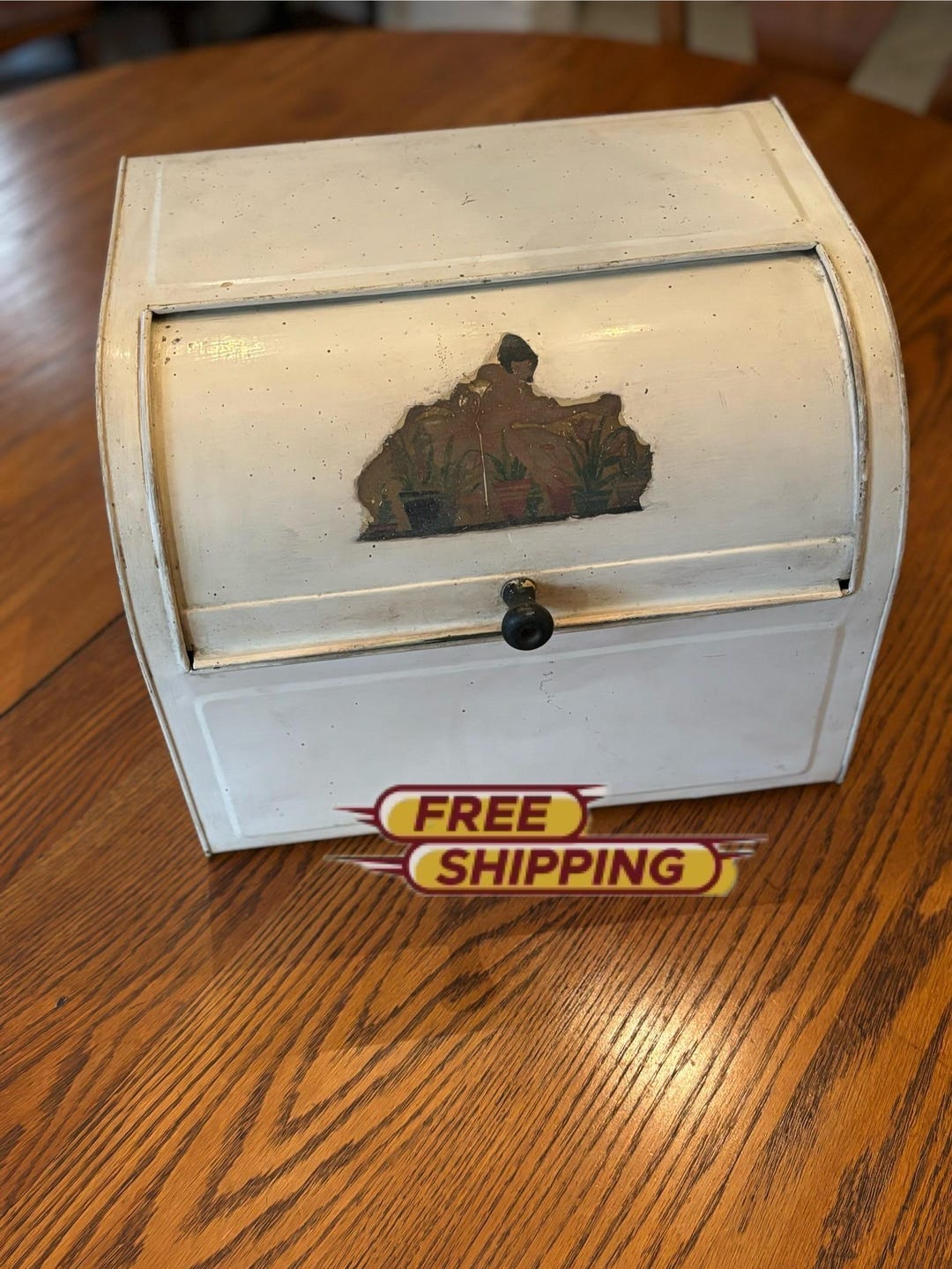 Vintage Tin Bread Box, 1940s Kitchen Collectible - Country Cottage or ...