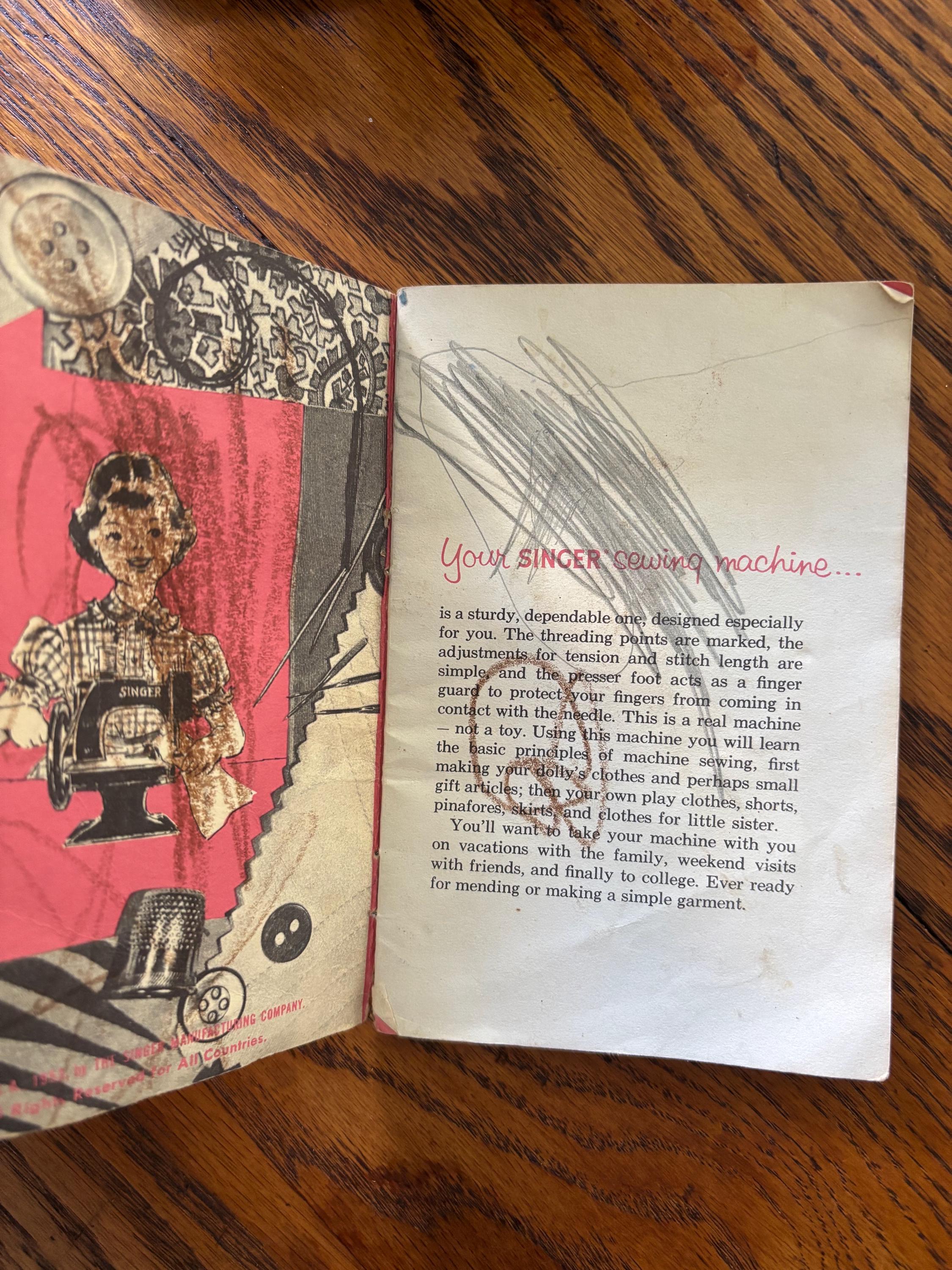 1950s Singer Toy Sewing Machine, Box, Booklet, Vintage / Antique Sewing ...
