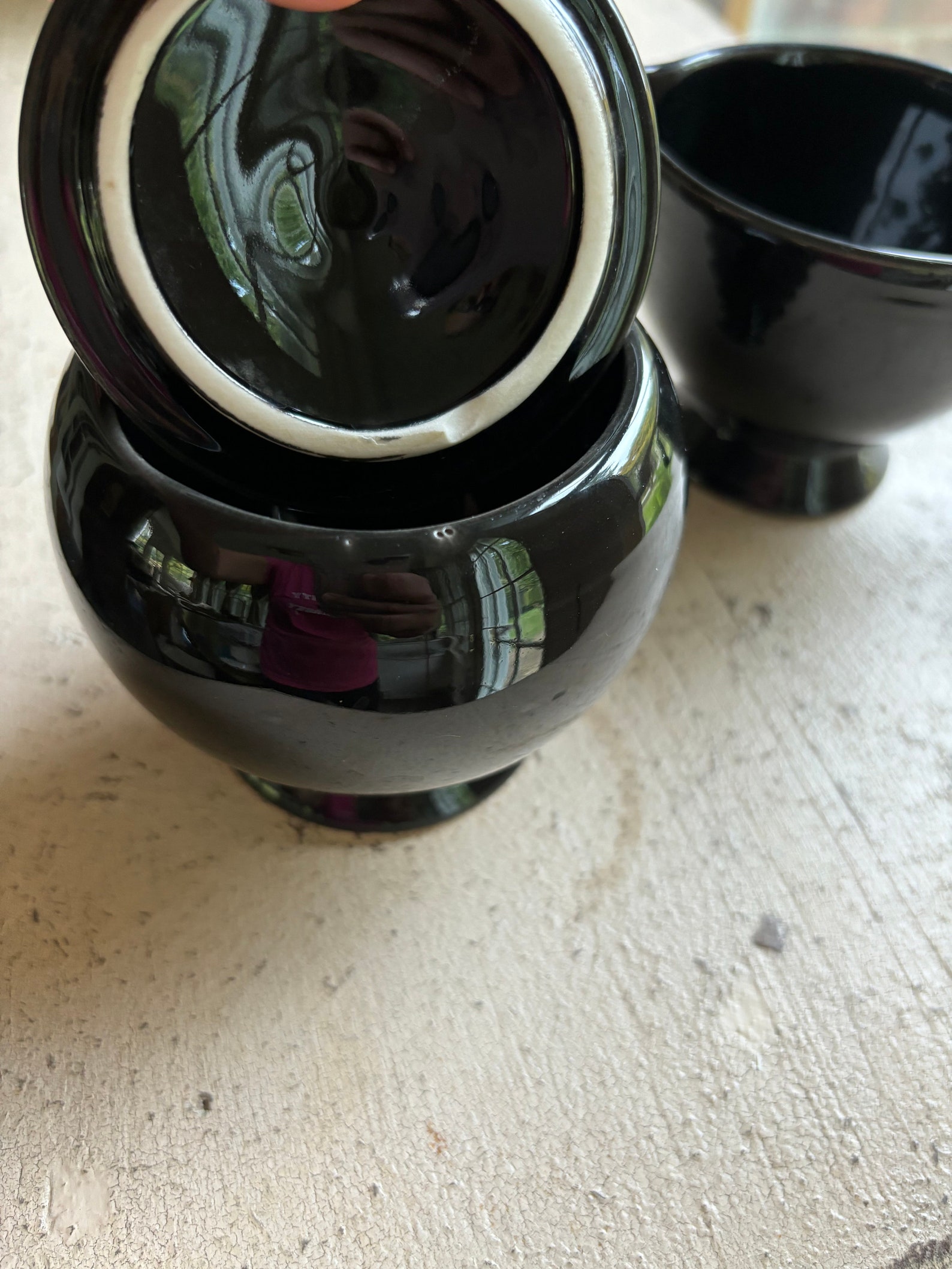 Black Fiestaware Individual Sugar and Creamer Set, Vintage Collectible ...