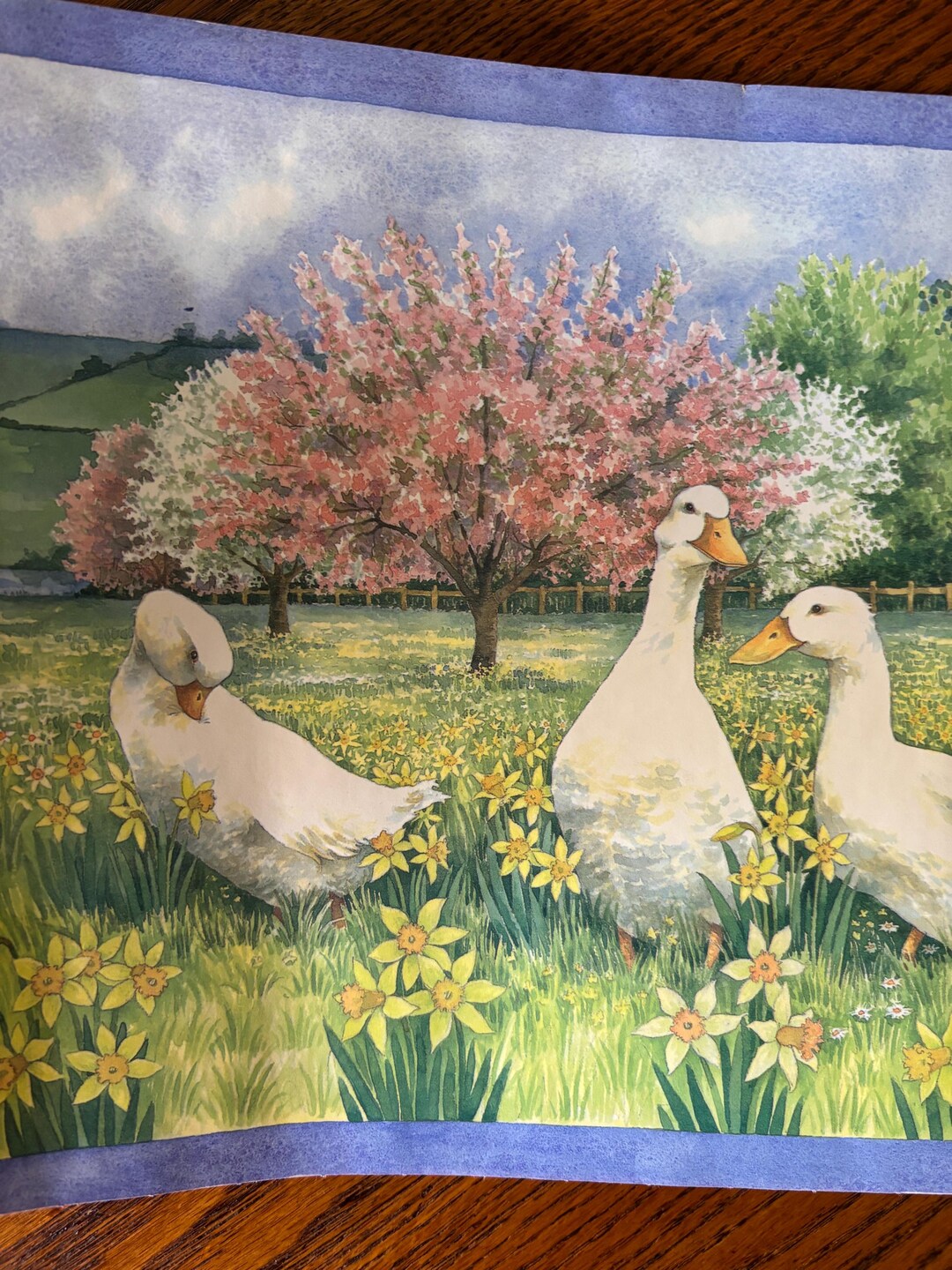 Country Goose Wallpaper Border- 2 Rolls- Vintage Country Geese or Duck ...