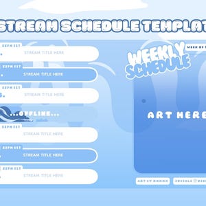 Blue Moon Stream Schedule Template: Canva Editable (digital Download ...