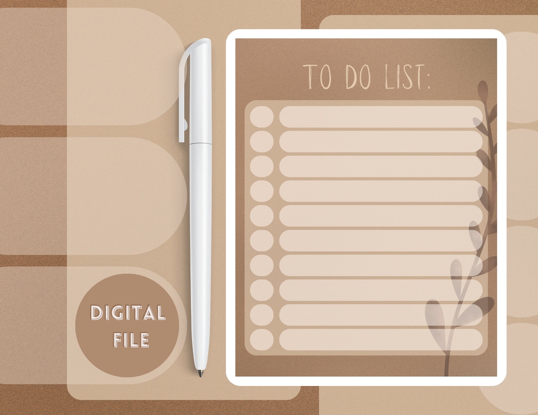 Simple Check List, Digital Check List to Do List Printable, Digital ...