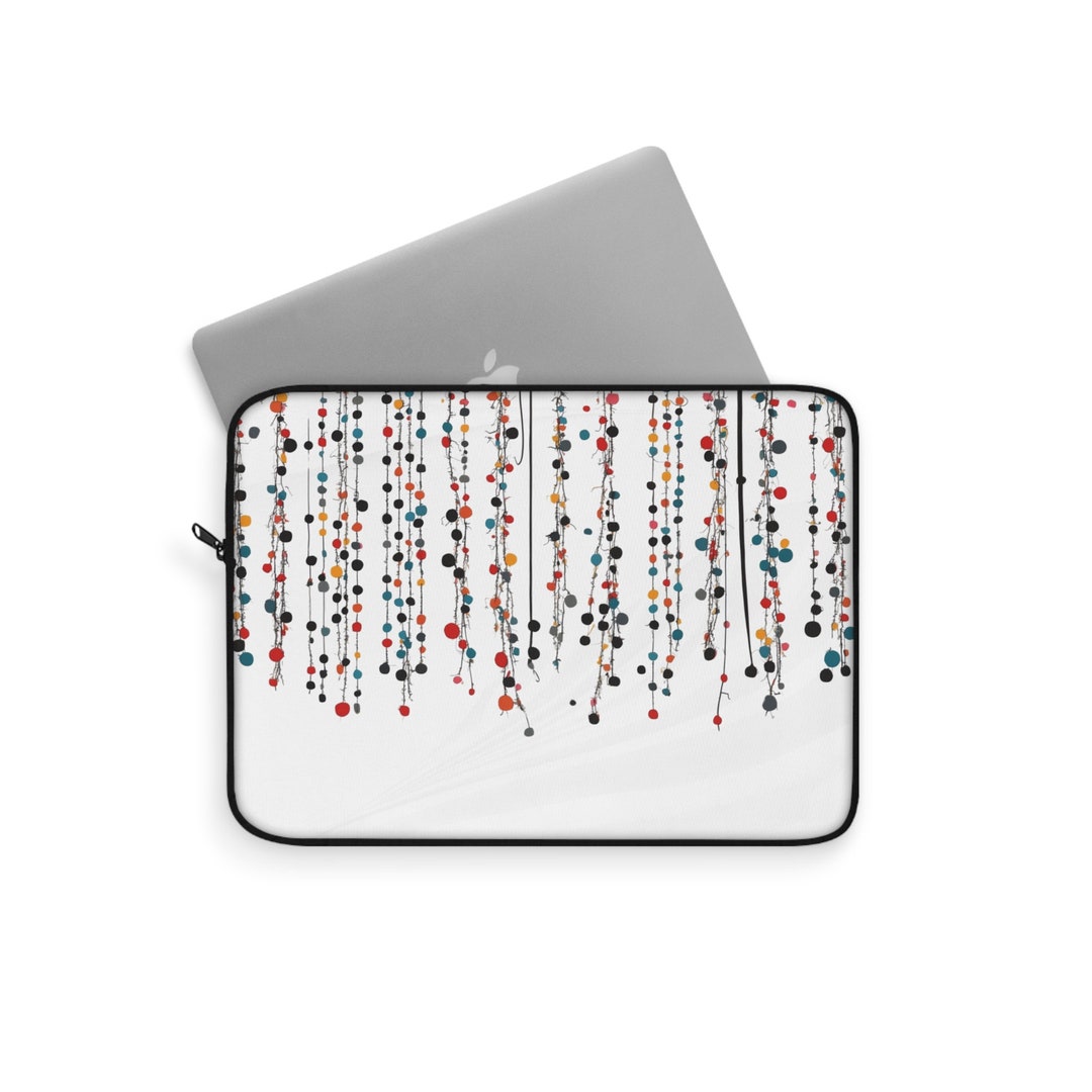 Dotty Delight: White Laptop Sleeve With Colorful Dot Design, Office of ...