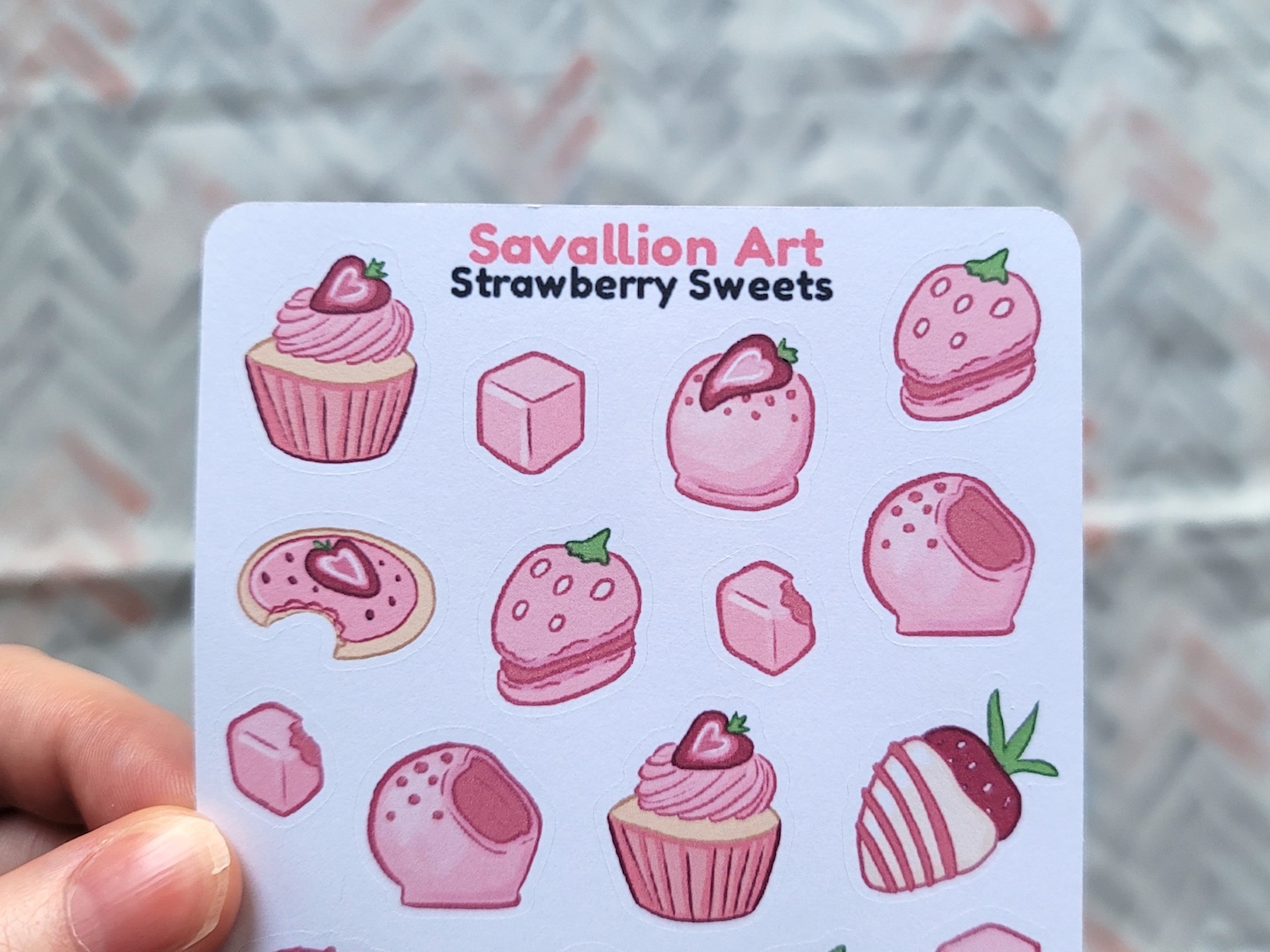 Strawberry Sweets Sticker Sheet, Cute Dessert Stickers - Etsy