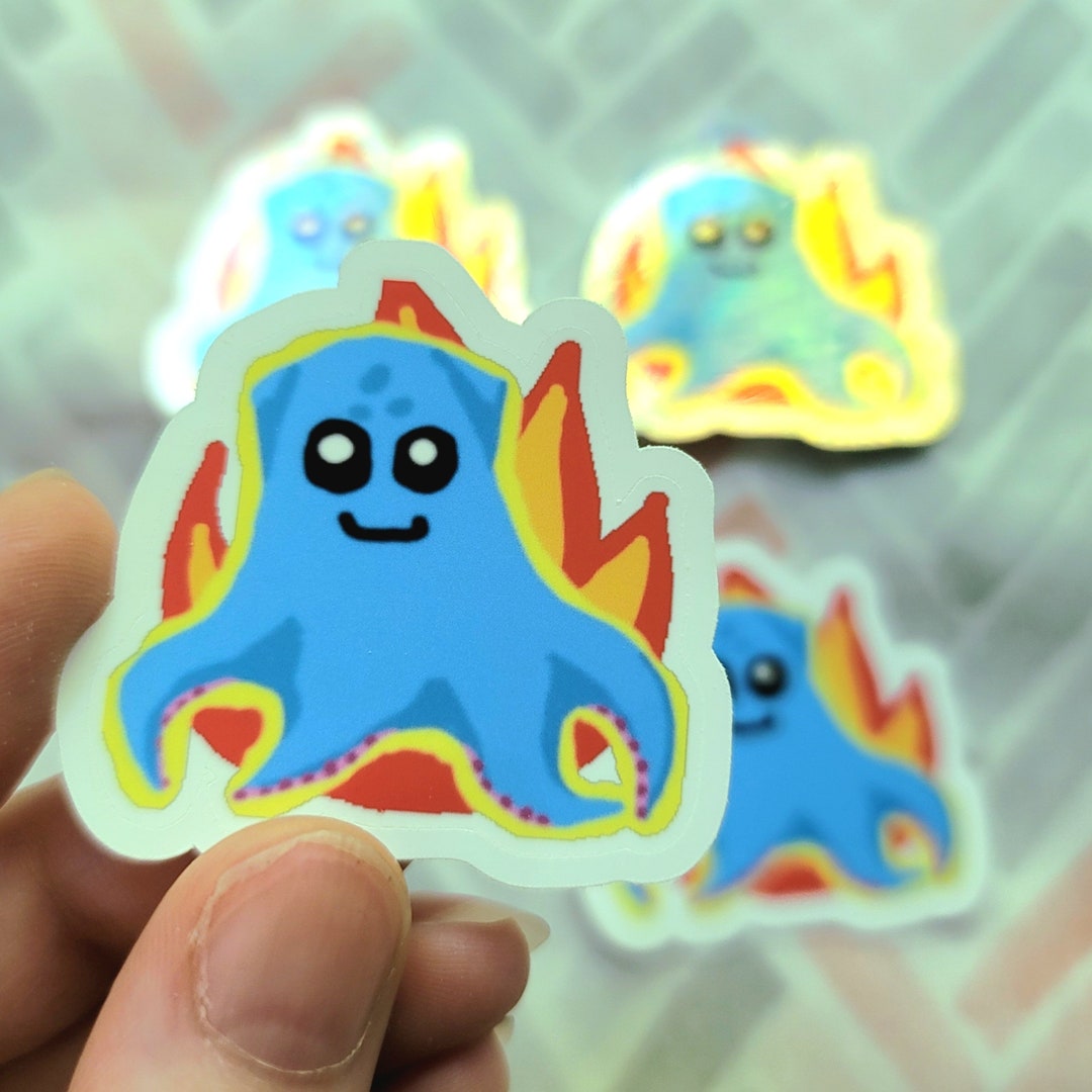 Squid Everything is Fine Fire Emote Sticker, Savallfine Emoji - Etsy