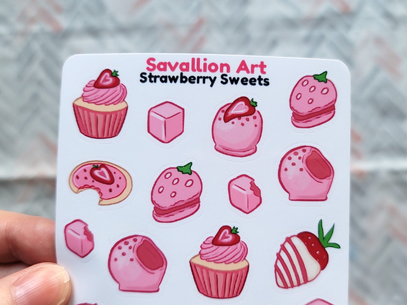Strawberry Sweets Sticker Sheet, Cute Dessert Stickers - Etsy