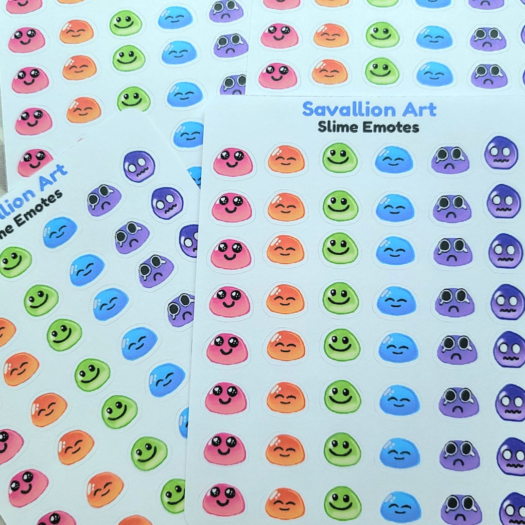 Mood Slime Sticker Sheet, Fantasy Slime Emote Stickers - Etsy
