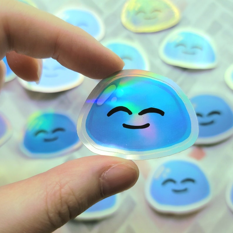 Blue Cozy Slime Emote Sticker, Savallcozy - Etsy