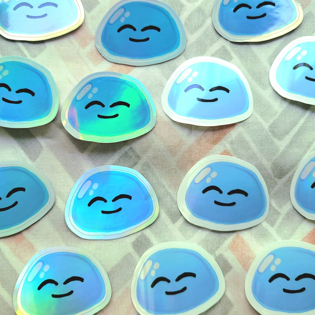 Blue Cozy Slime Emote Sticker, Savallcozy - Etsy