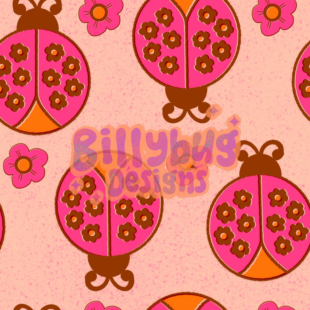 Ladybug Seamless Pattern- Retro Repeating File for Fabric Sublimation ...