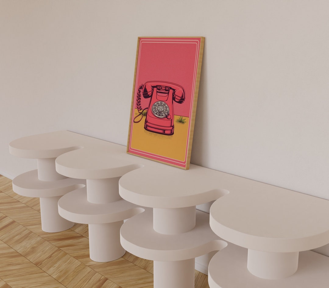 Retro Telephone Art Print -digital Poster- Printable Groovy Wall Art - Etsy