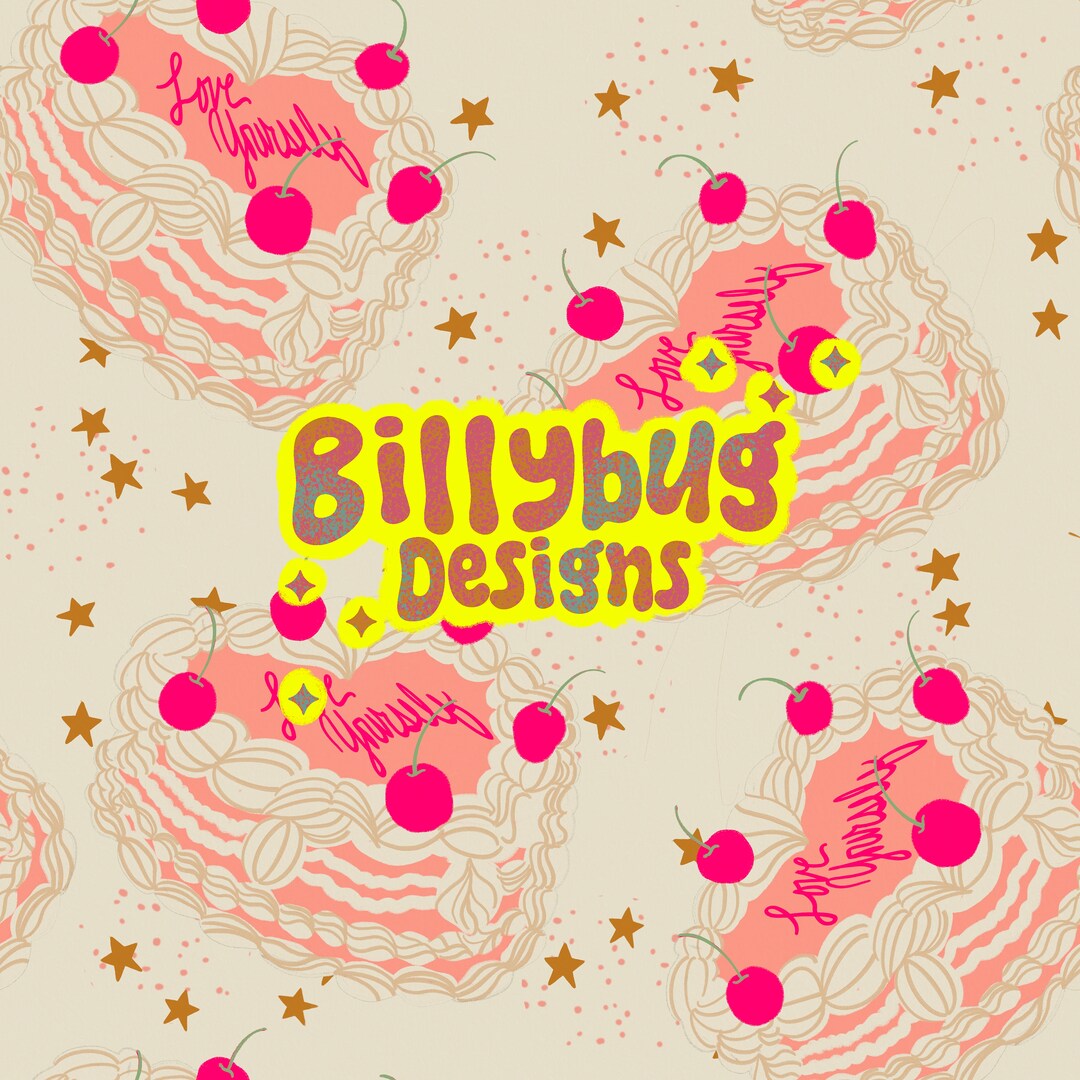 Valentine’s Day Cake Seamless File — Sweet Repeating Pattern for Fabric ...