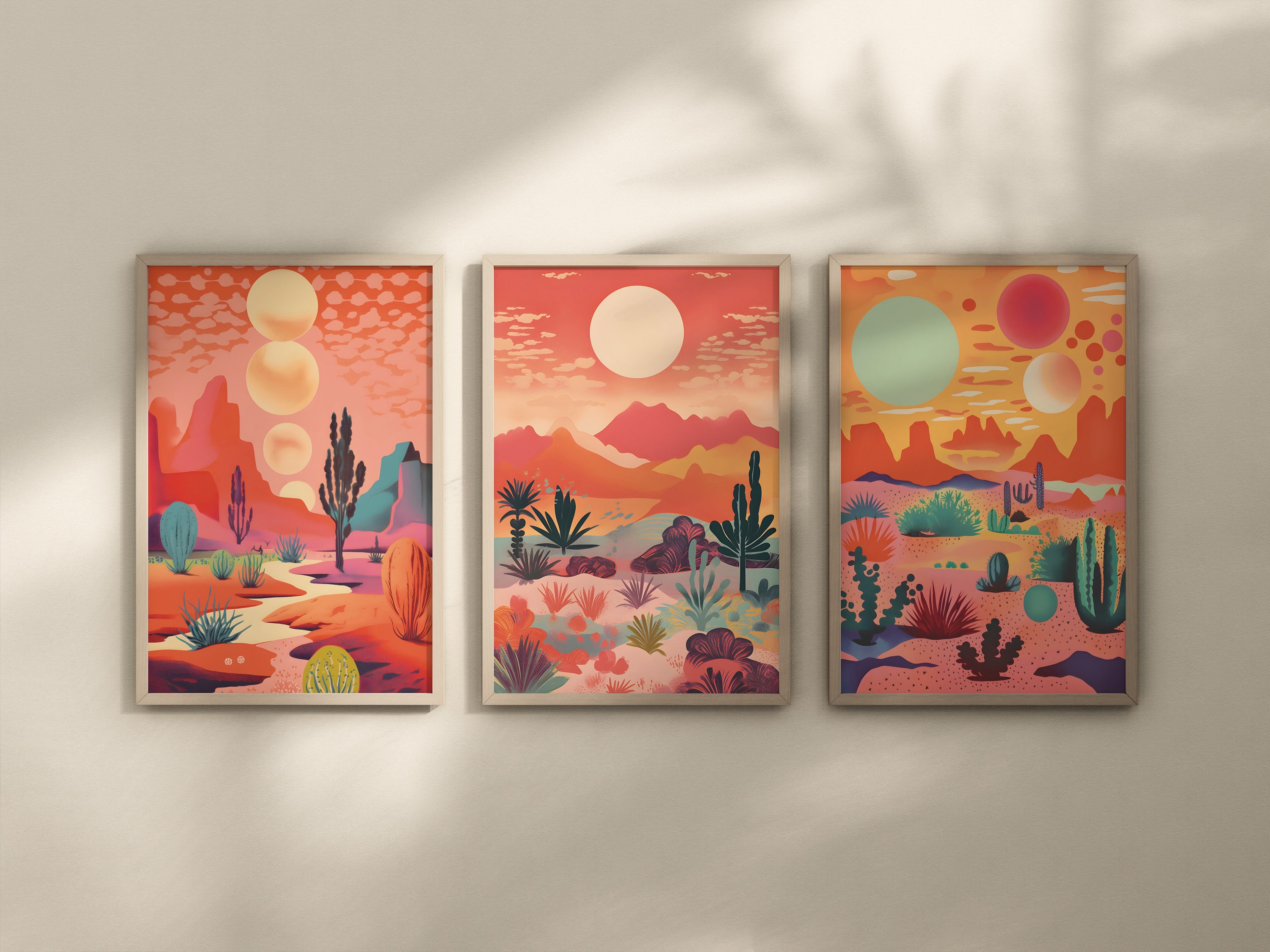 Desert Scene Digital Download Poster, Printable Art, Colorful Western ...