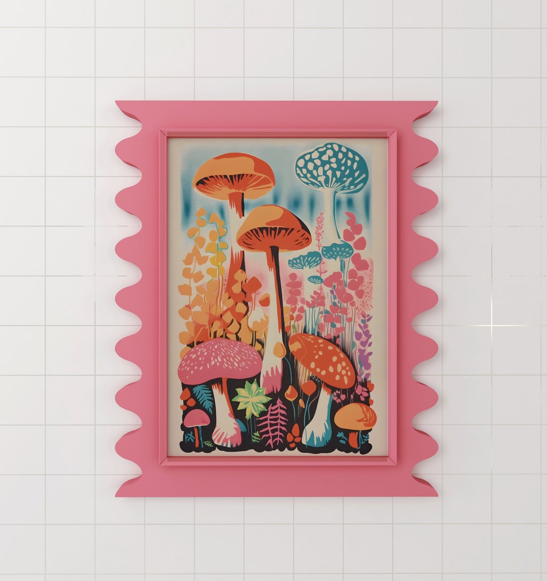 Funky Retro Mushroom 70's Digital Art Retro Wall Print Digital Download ...