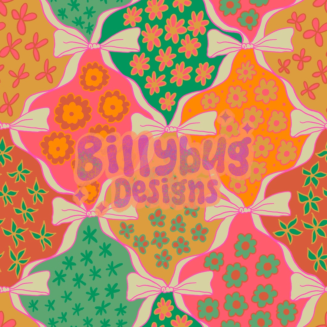 Vintage Coquette Seamless Pattern, Retro Floral Daisy Repeating File ...