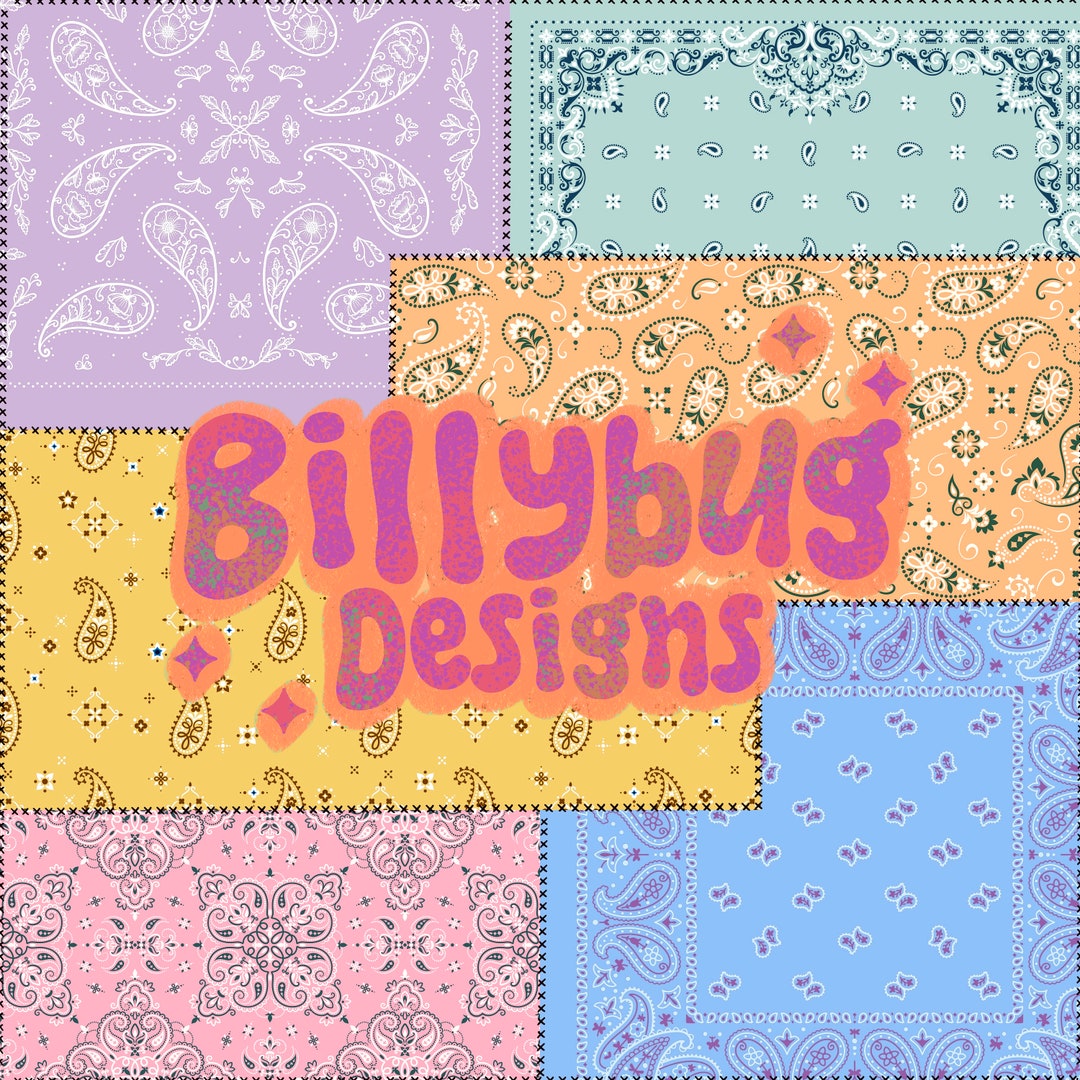 Patchwork Bandana Seamless Pattern - Paisley Repeating File for Fabric ...
