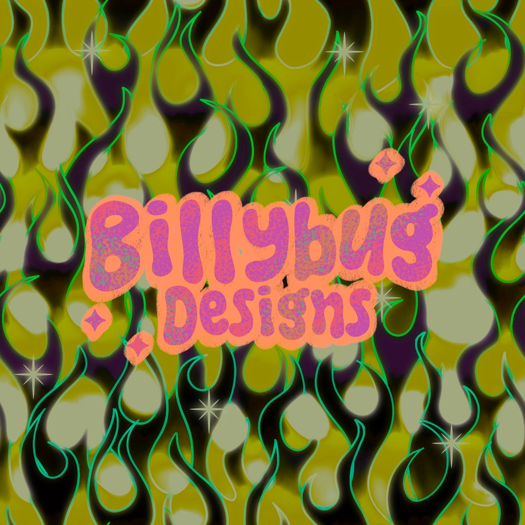 Y2K Seamless Pattern, Airbrush Flame Repeating File for Fabric ...