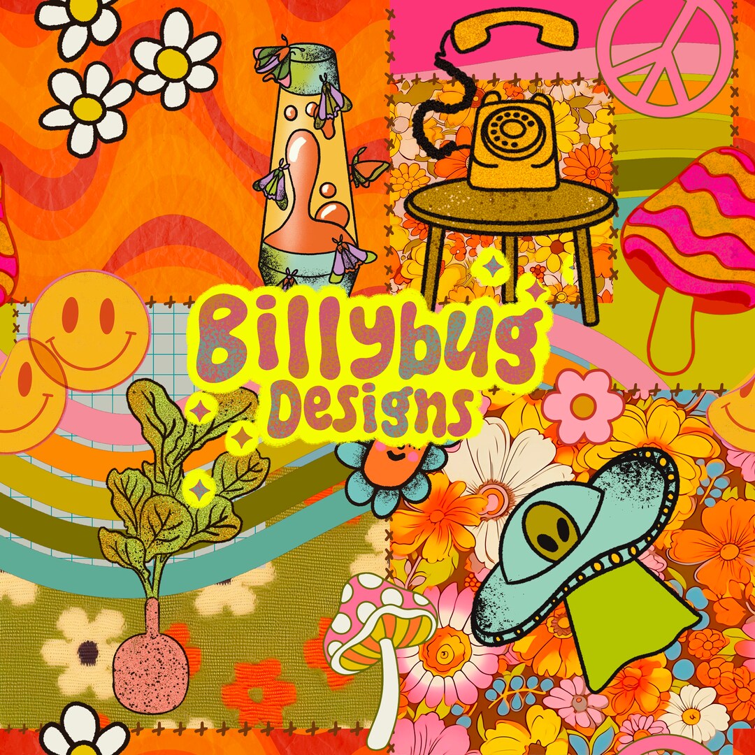 Retro Patchwork Seamless Pattern - Groovy Neon Repeating File for Fabric Sublimation - Instant ...