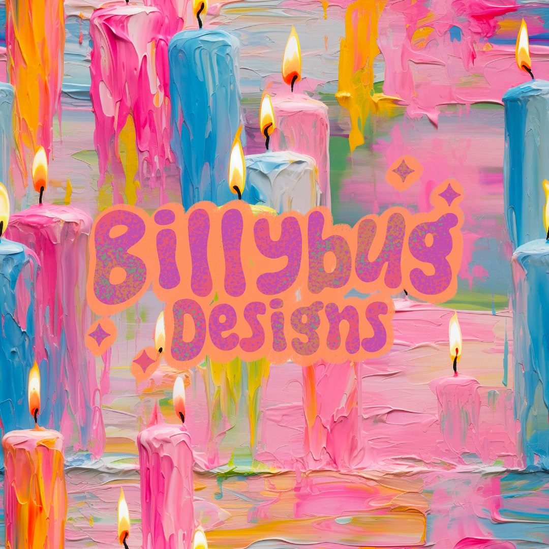 Painted Candles Seamless Pattern - 3d Birthday Repeating File for ...