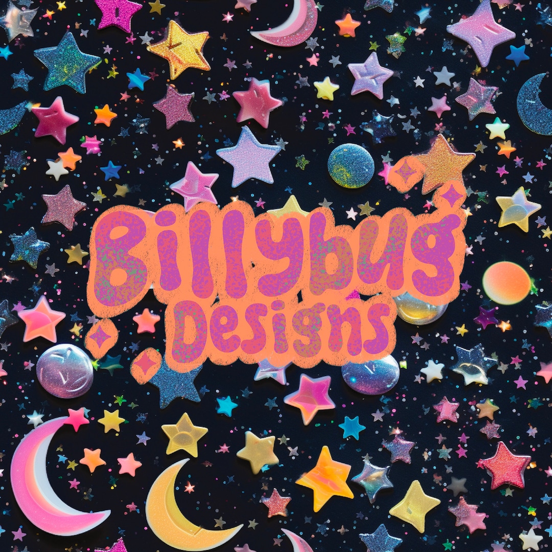 Outer Space Seamless Pattern - Stars and Moons Glitter Repeating File ...