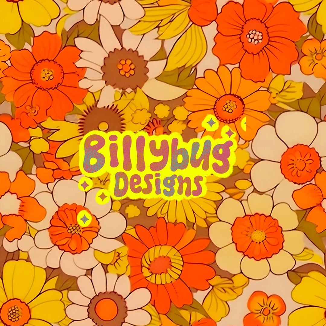 Groovy Retro Daisy Seamless Pattern- Floral Repeating File for Fabric ...