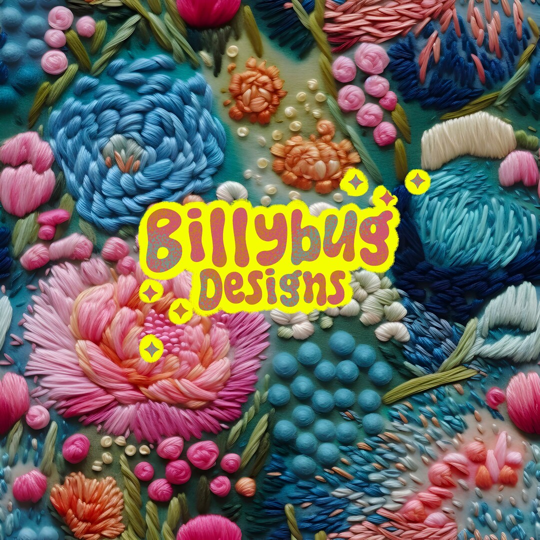 Lily Pond Embroidery Seamless Pattern - Claud Monet Digital Paper ...