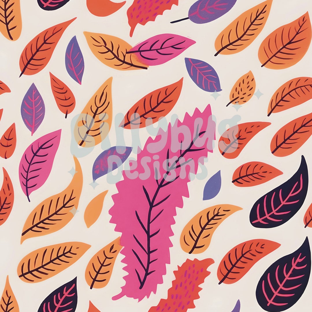 Autumn Leaf Seamless Pattern, Colorful Fall Digital Paper - Etsy