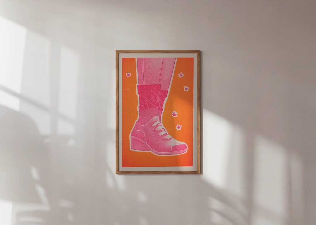 Cool Kicks Retro Digital Poster— Funky Printable Wall Art - Etsy