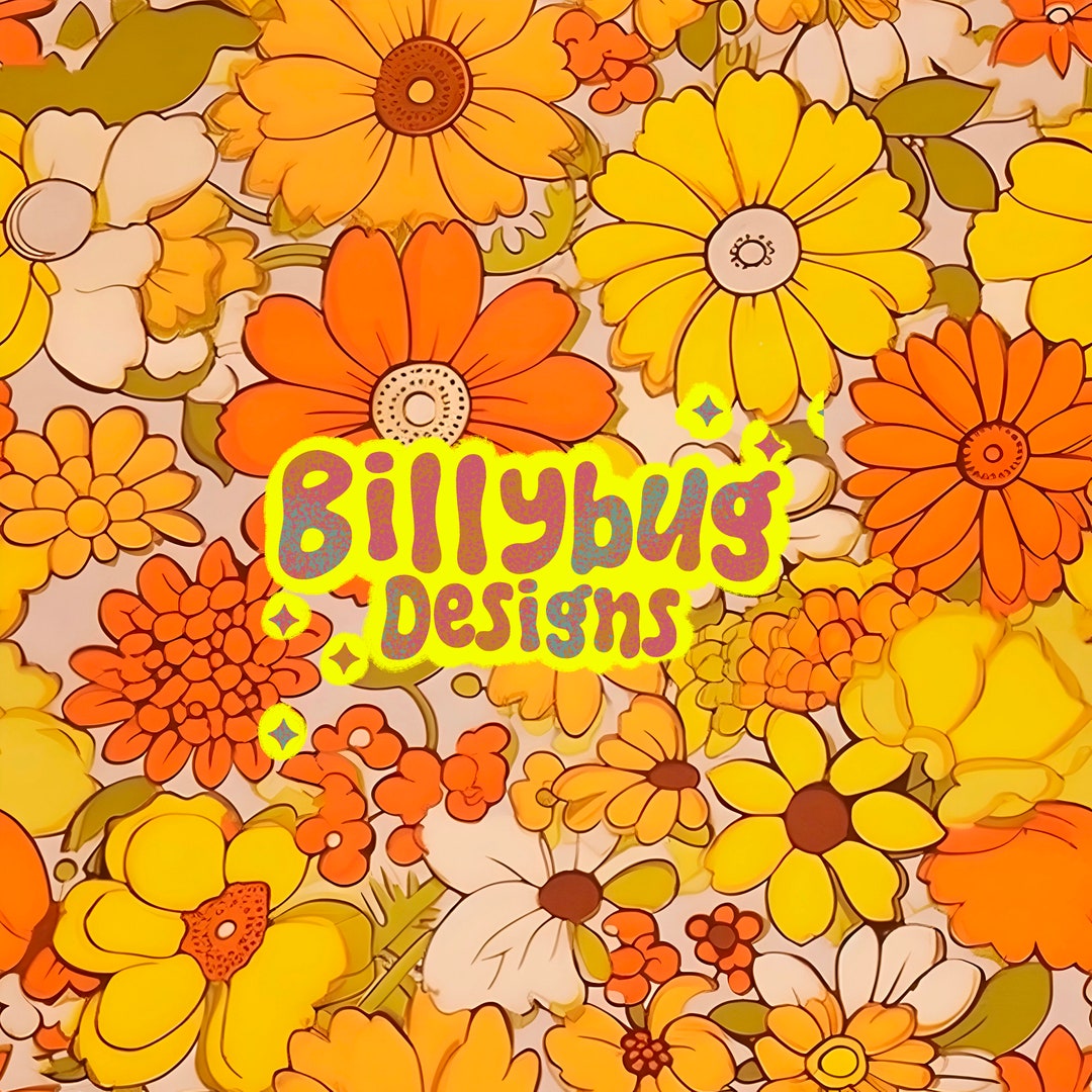 Groovy Retro Daisy Seamless Pattern- Floral Repeating File for Fabric ...