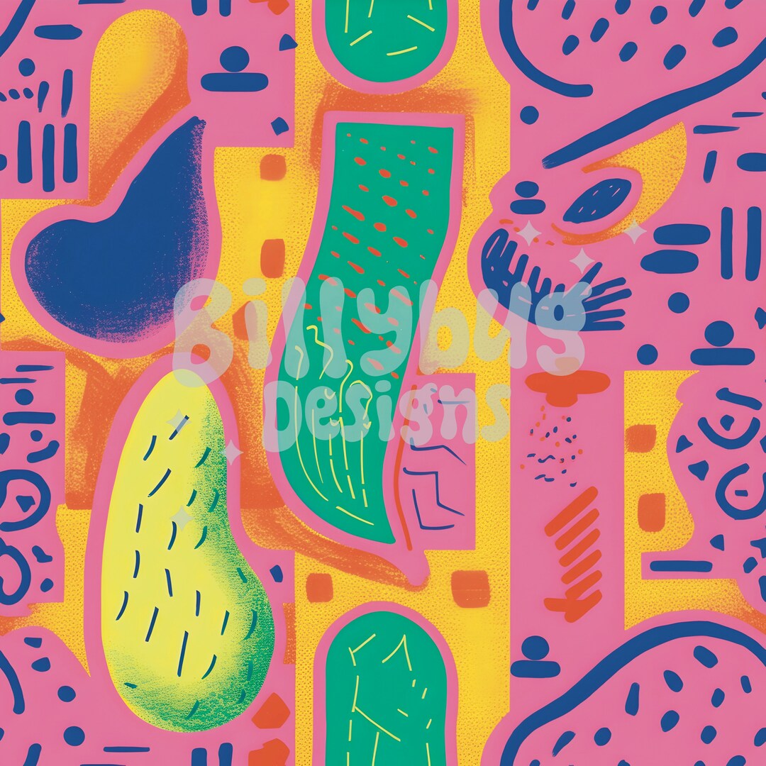 Abstract Colorblock Seamless Pattern - Retro Digital Paper - Etsy