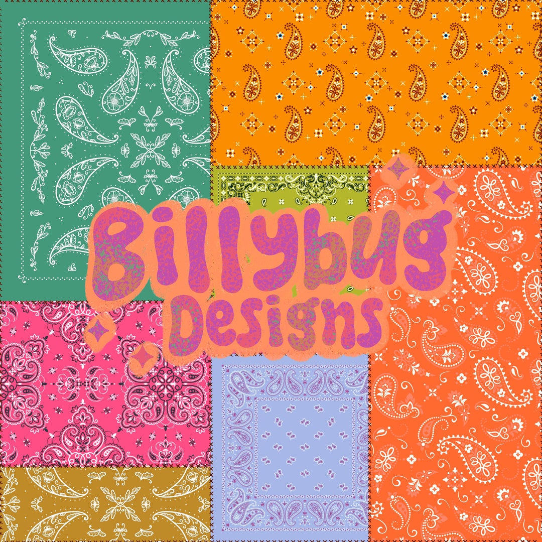 Patchwork Bandana Seamless Pattern - Paisley Repeating File for Fabric ...