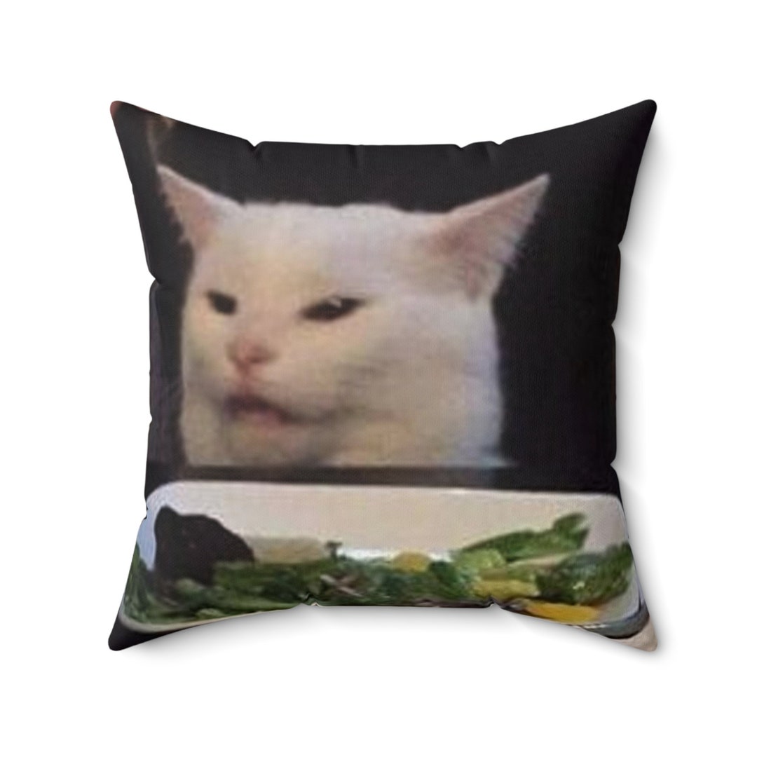 Smudge Cat, the Table Cat Meme, Funny Design, Spun Polyester Square ...