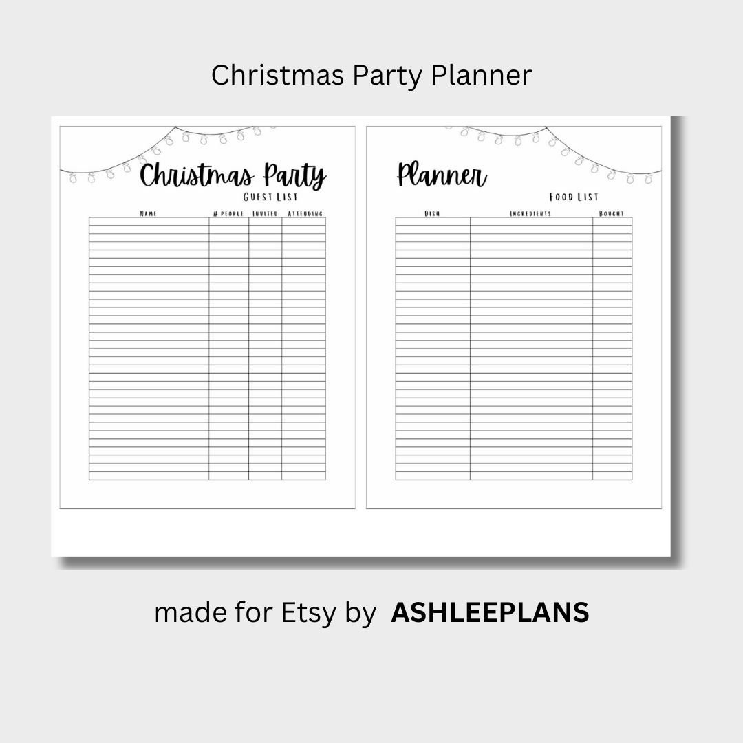 Christmas Party Planner Printable - Etsy