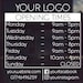 Opening Hours With Business Logo, Shop Open & Closed Vinyl Decal, Cafe ...