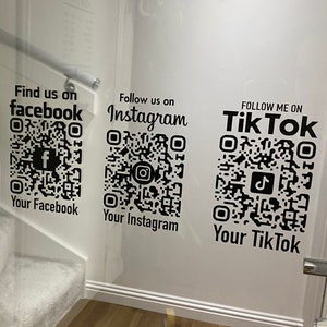 Social Media QR Code Vinyl Decal, Link Directly to Your Instagram ...