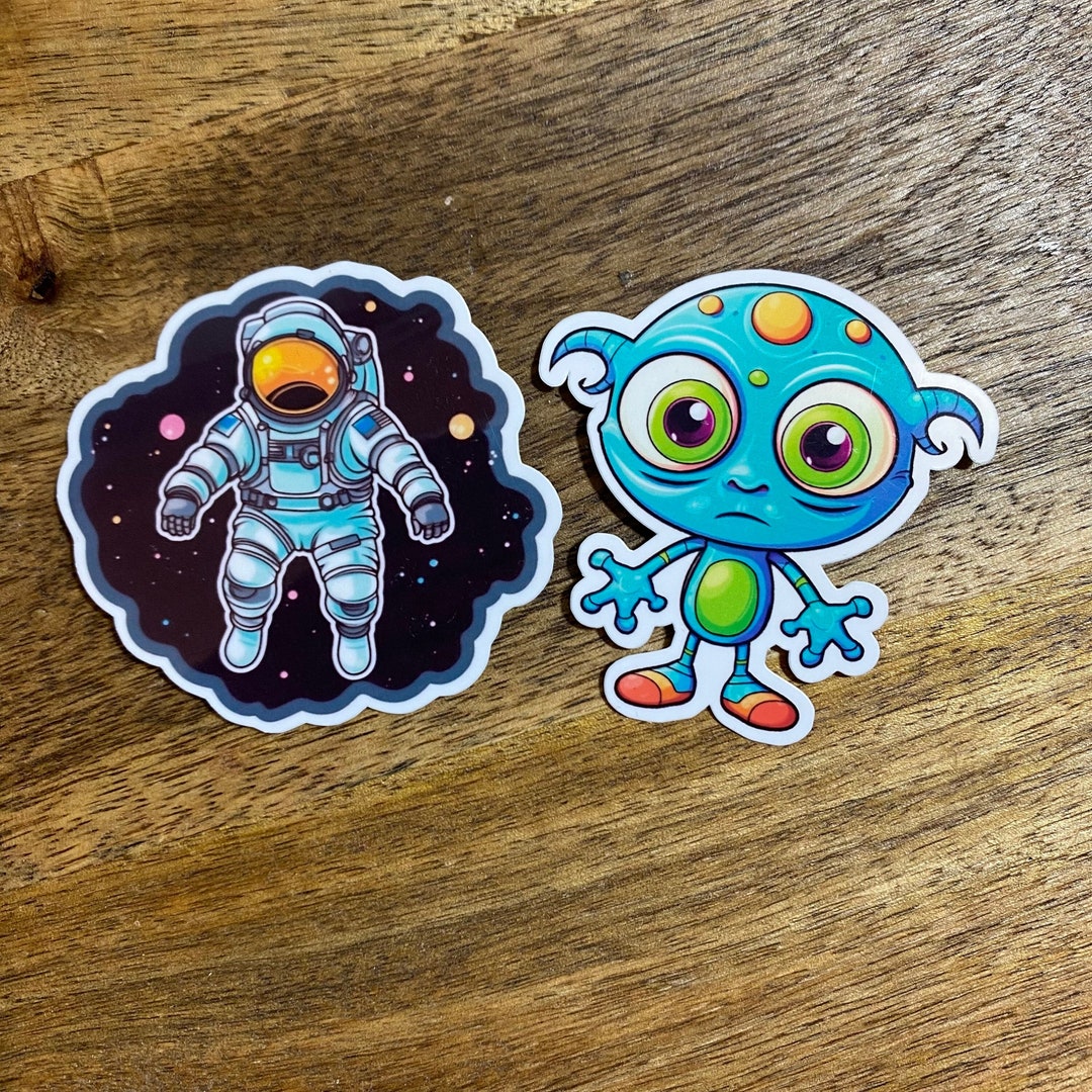 Cute Space Stickers, Die Cut Alien Stickers, Laptop and Water Bottle ...