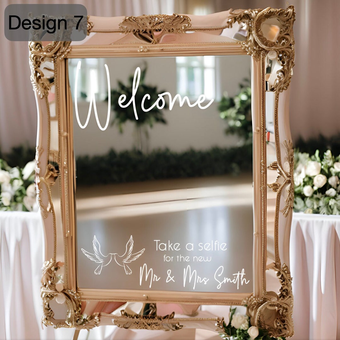 Welcome to Our Wedding - Custom Vinyl Mirror Sticker, Personalised ...