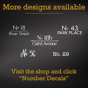 House Number Vinyl Decal, Letterbox & Postbox Sticker, Font Door Sign ...