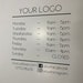 Opening Hours With Business Logo, Shop Open & Closed Vinyl Decal, Cafe ...