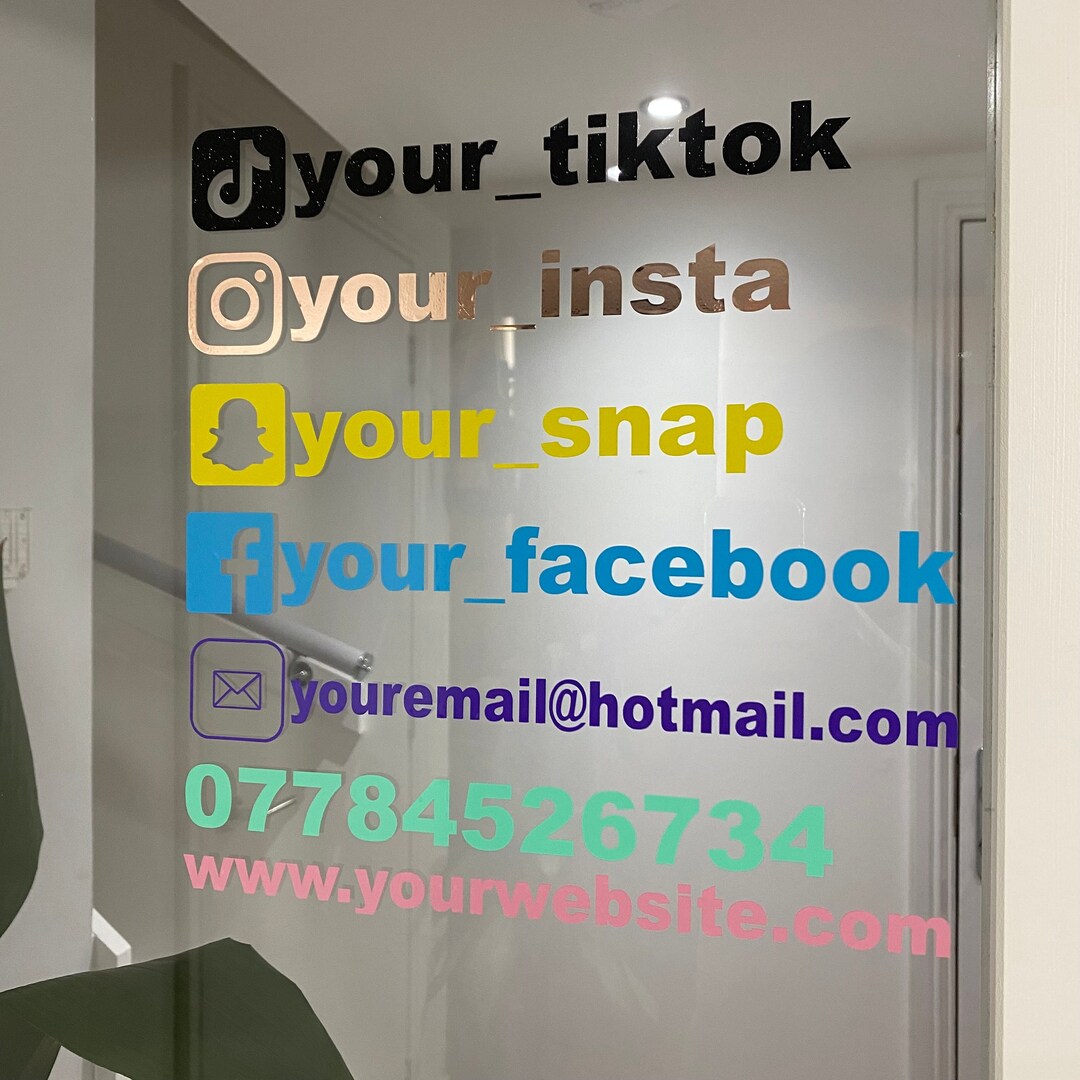 Custom Social Media Tags - Car Window / Bumper Sticker Vinyl Decal ...